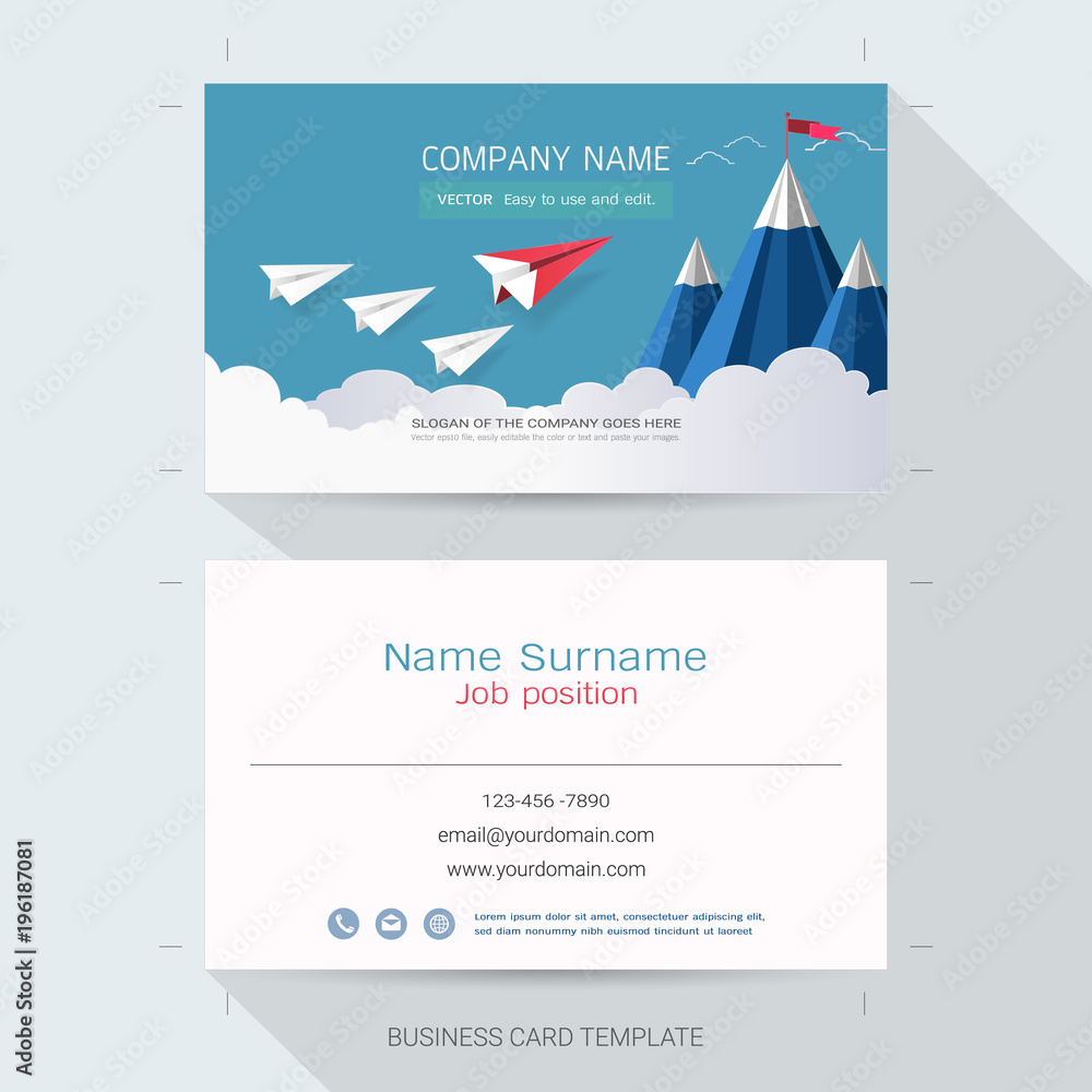 Abstract name card or business card design template,The style is simple ...