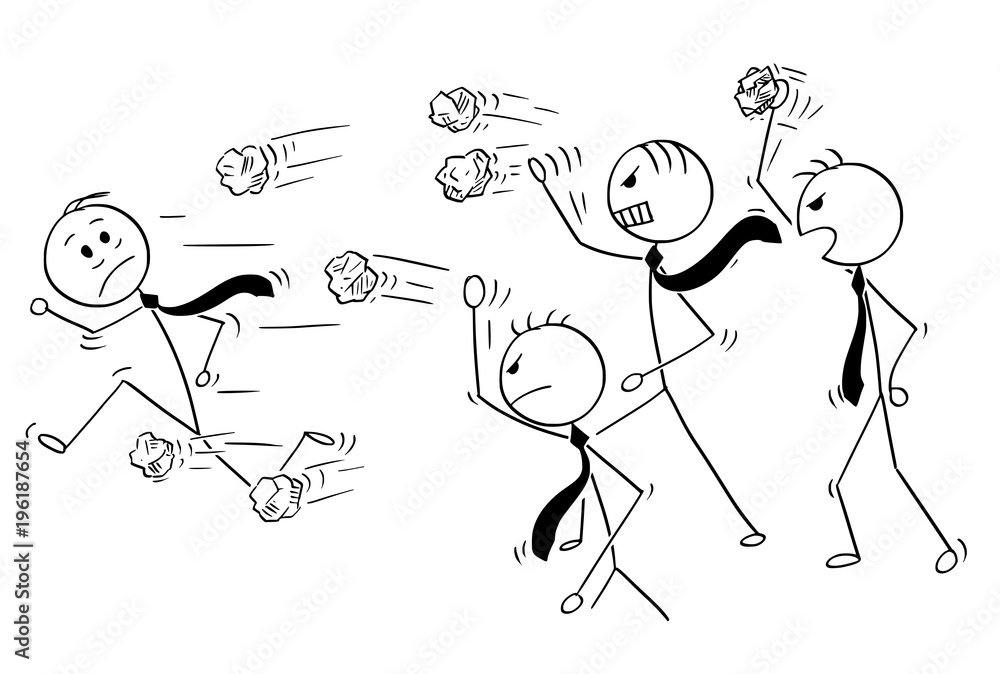 Cartoon stick man drawing conceptual illustration of businessman ...