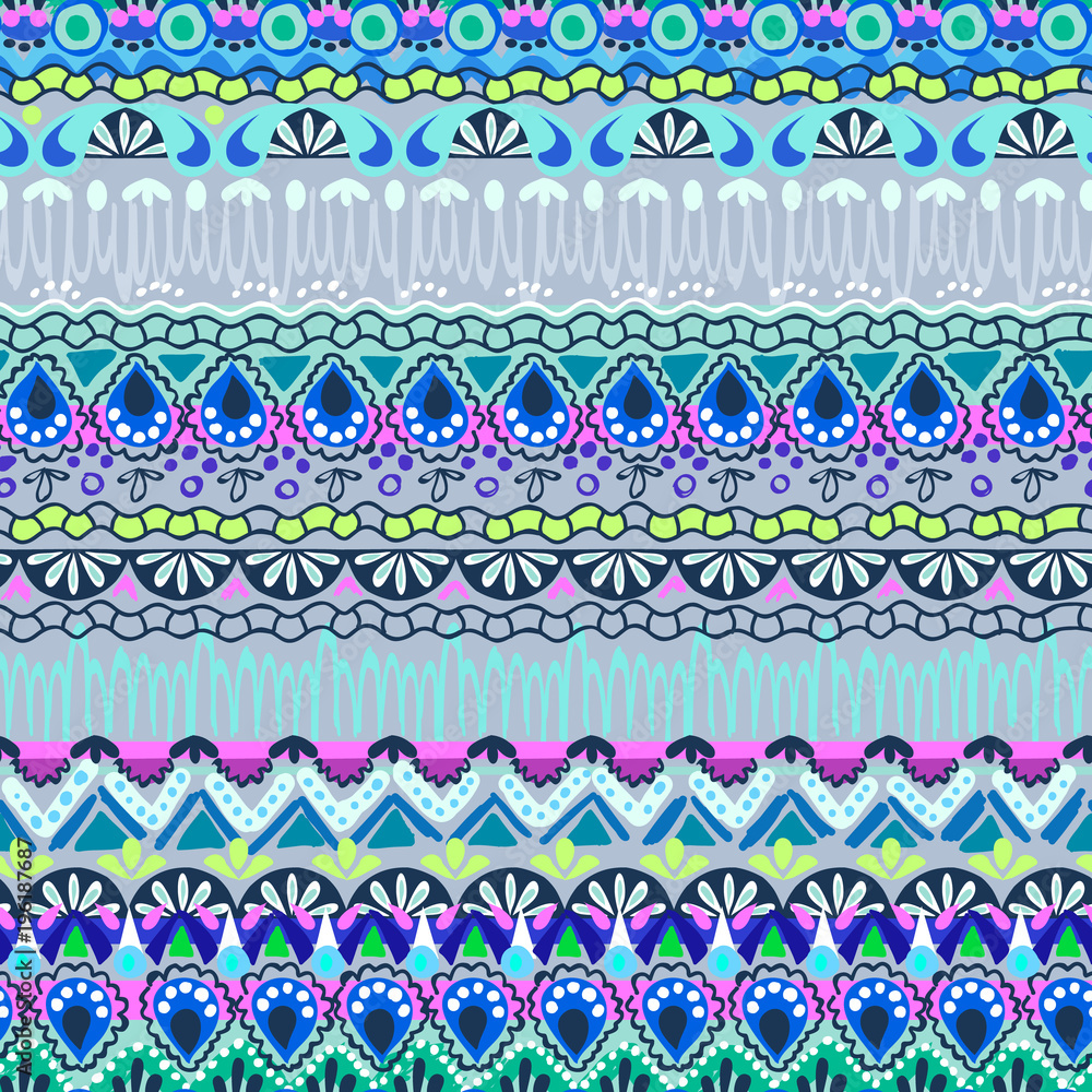 abstract funky shapes in stripe design - seamless background Stock ...