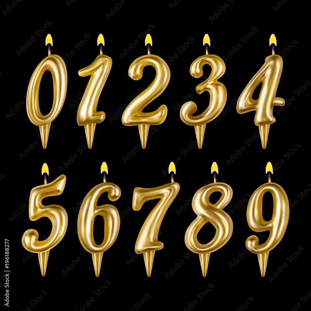 Candle figure number set. For decoration party, celebrations, Happy ...