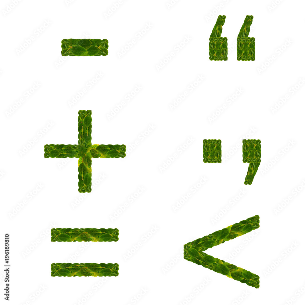 Plus and minus symbol. Dot and comma punctuation characters. More less ...