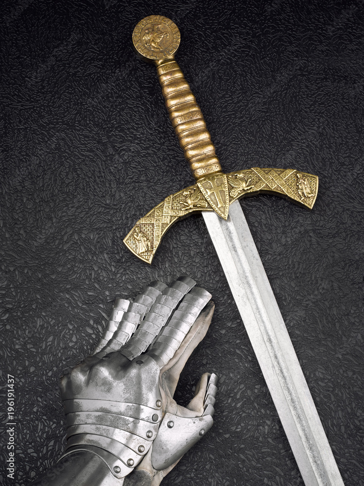 A beautiful ancient sword of the Order of the Knights Templar and an ...