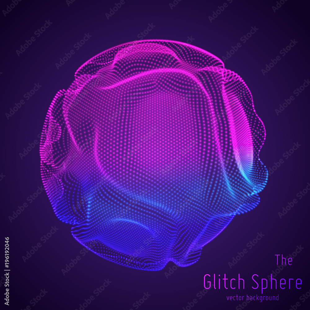 Vector abstract sphere of particles, points array. Futuristic vector ...