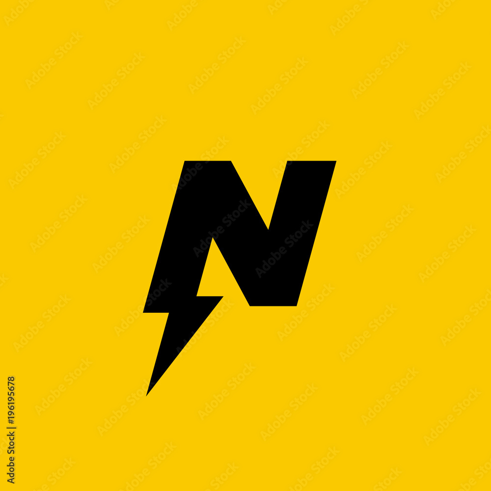 Letter N lightning logo icon design template elements Stock Vector ...