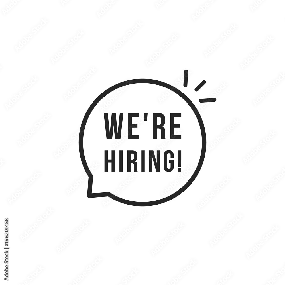 black thin line we are hiring logo Stock Vector | Adobe Stock