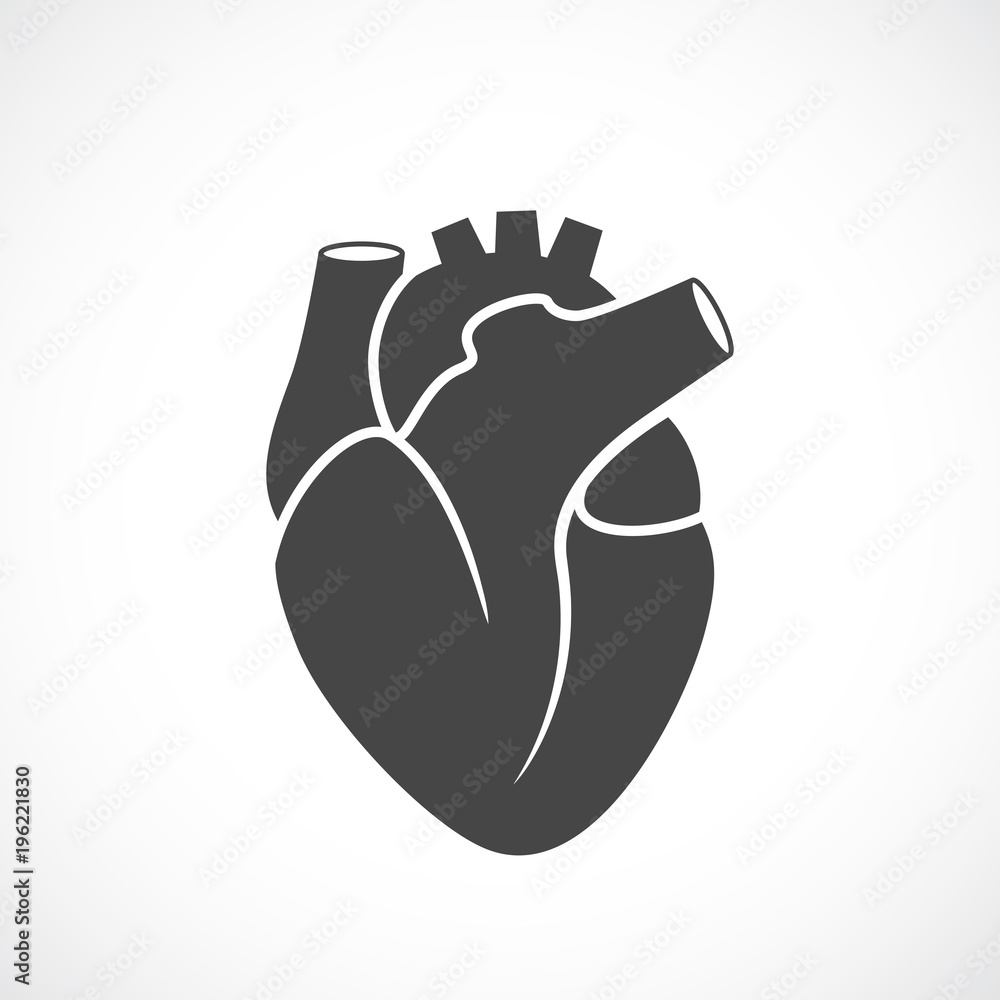 Heart organ vector symbol Stock Vector | Adobe Stock