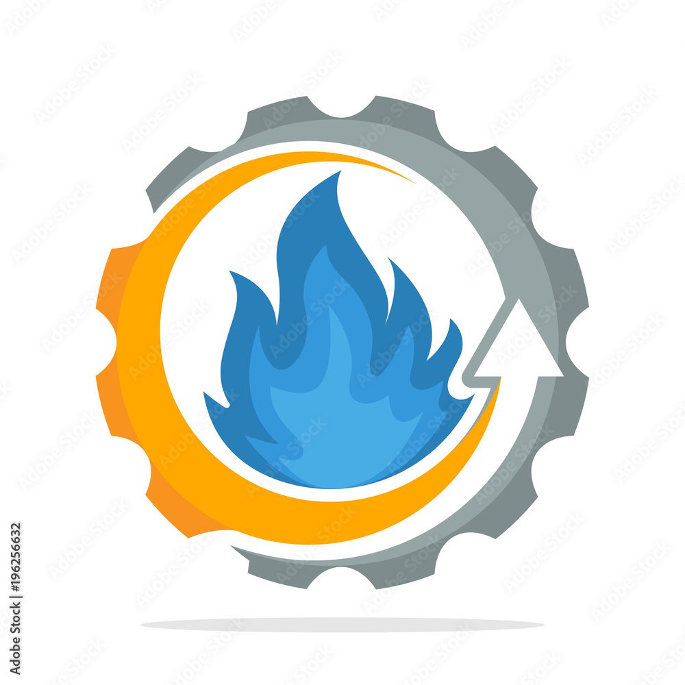 iconic logo with the concept of improving the performance of fuel ...