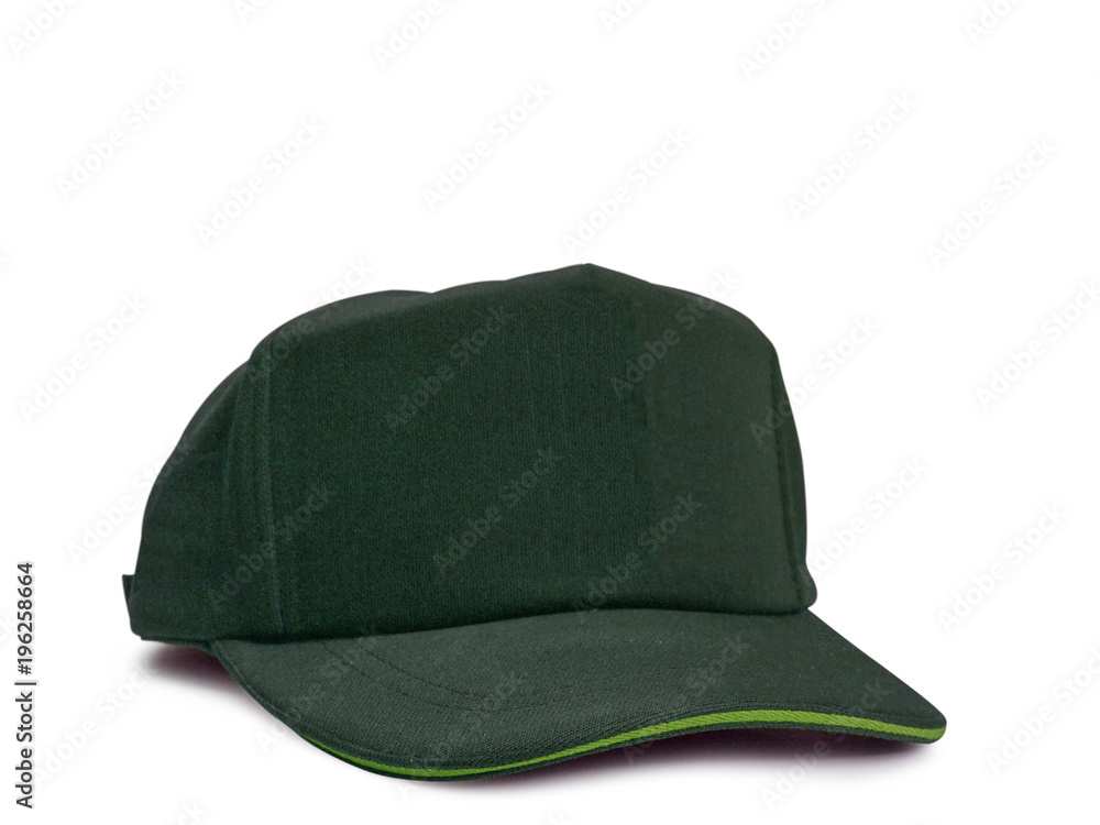 green cap isolated on white background. Stock Photo | Adobe Stock
