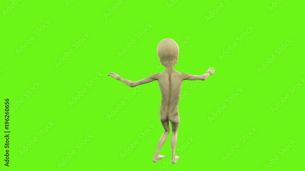 Alien dancing. Loopable animation on green screen. 4k. Stock ビデオ ...
