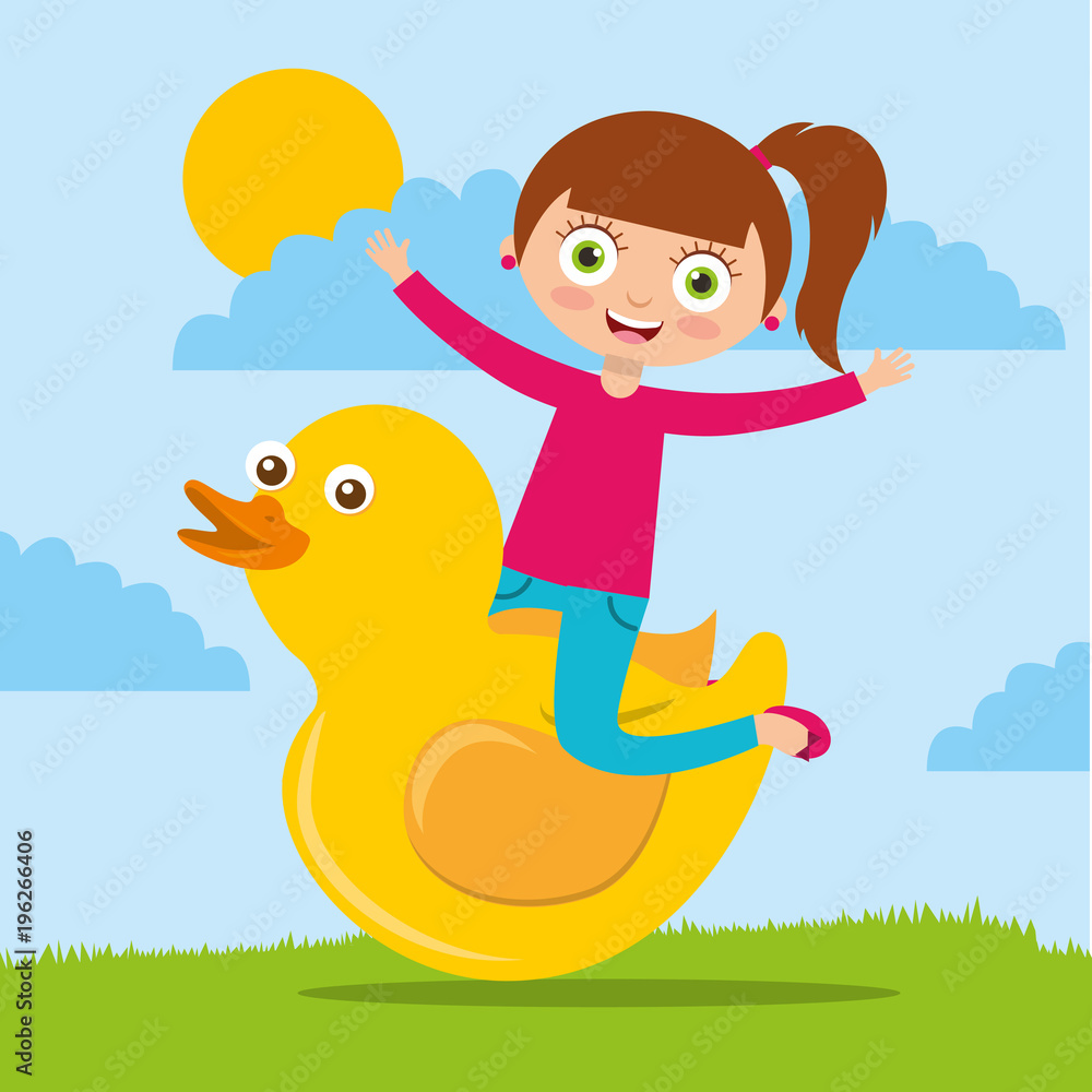 Girl Rubber Duck Clip Art