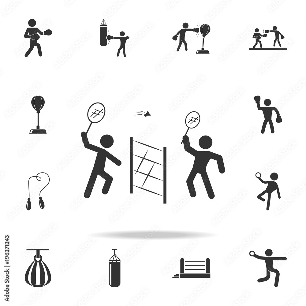 badminton players icon. Detailed set of athletes and accessories icons ...