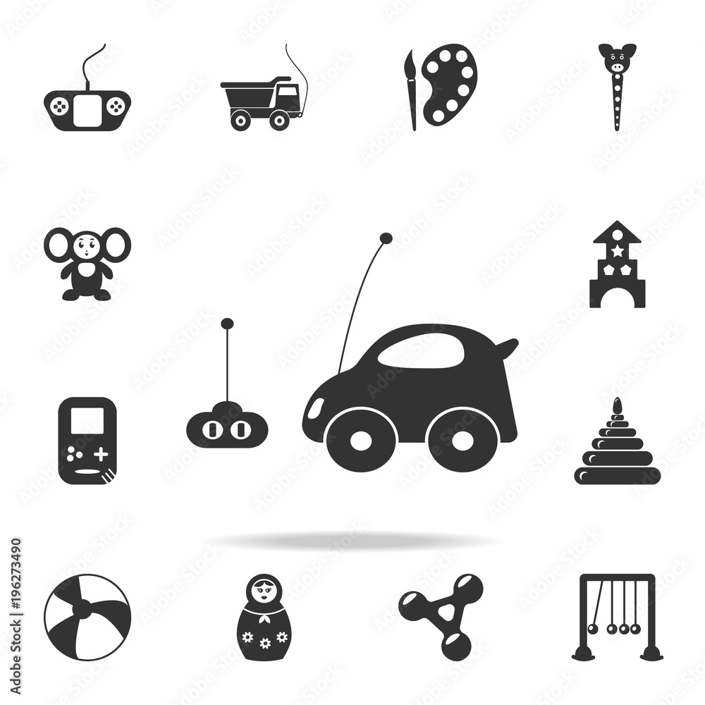 car toy with remote control icon. Detailed set of baby toys icons ...