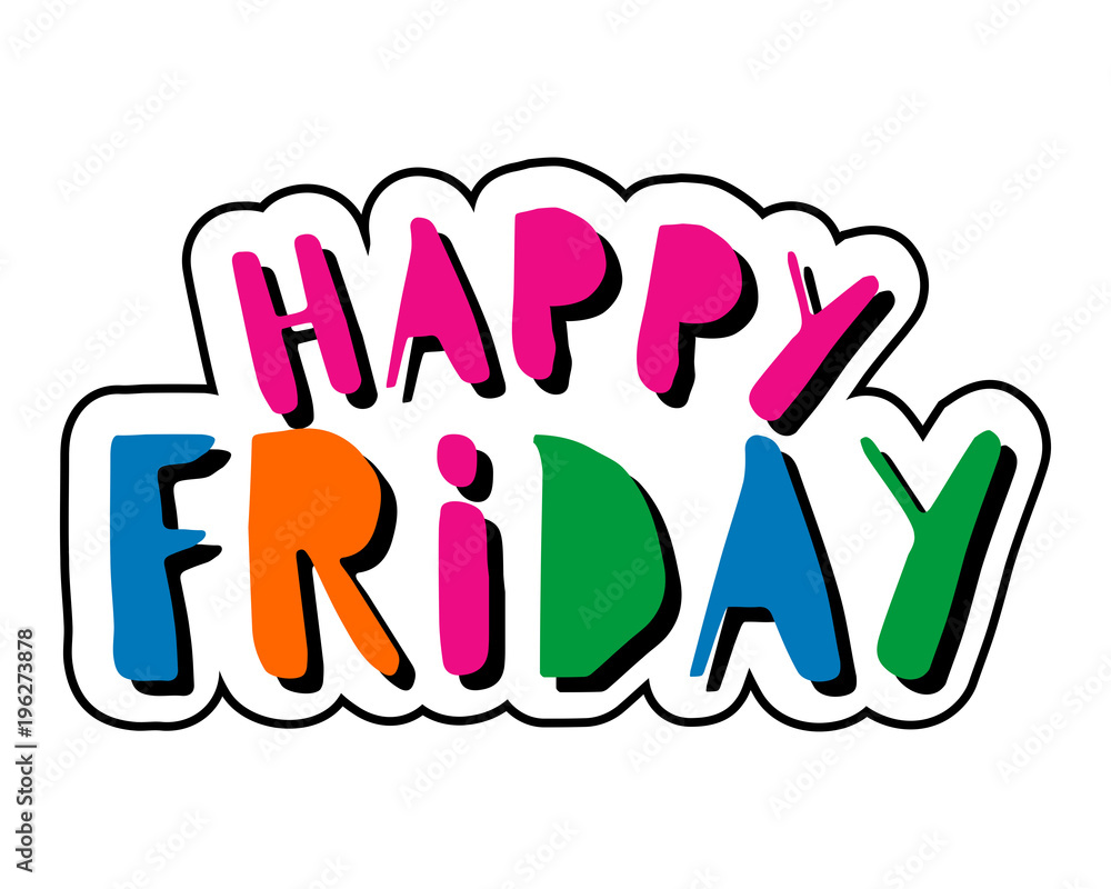 happy friday typography typographic creative writing text image 1 Stock ...