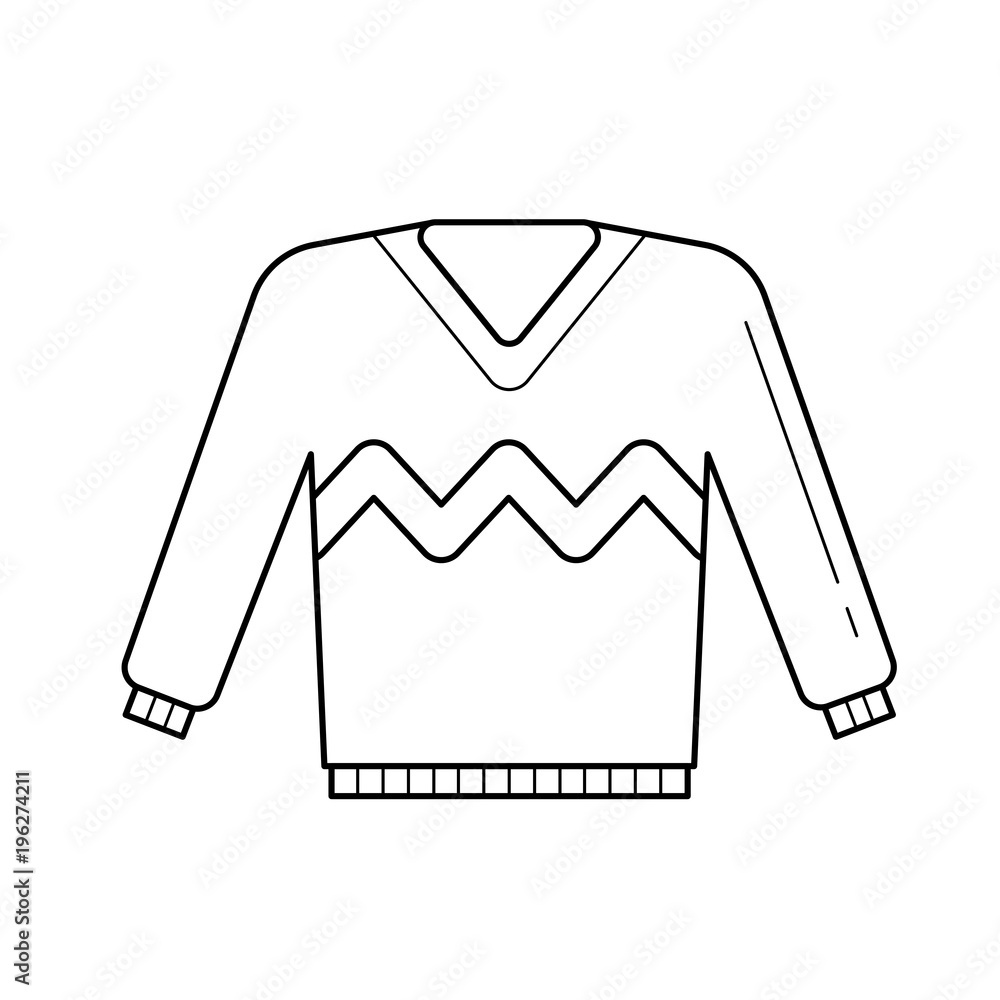 Sweater vector line icon isolated on white background. Attire line icon ...