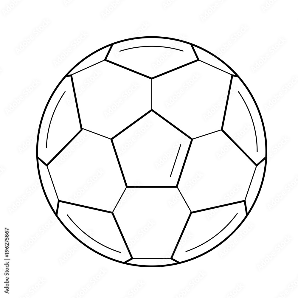 Soccer ball vector line icon isolated on white background. Sports ...