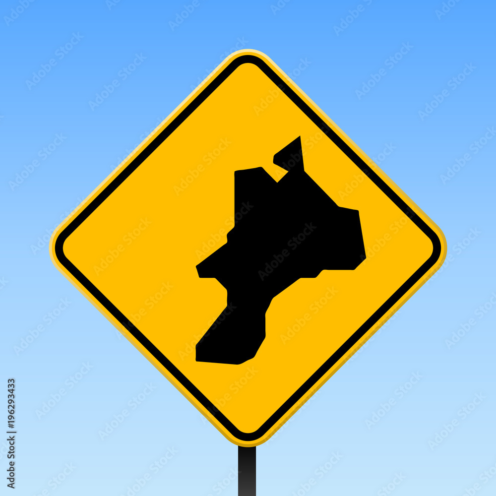 Mayreau map on road sign. Square poster with Mayreau island map on ...