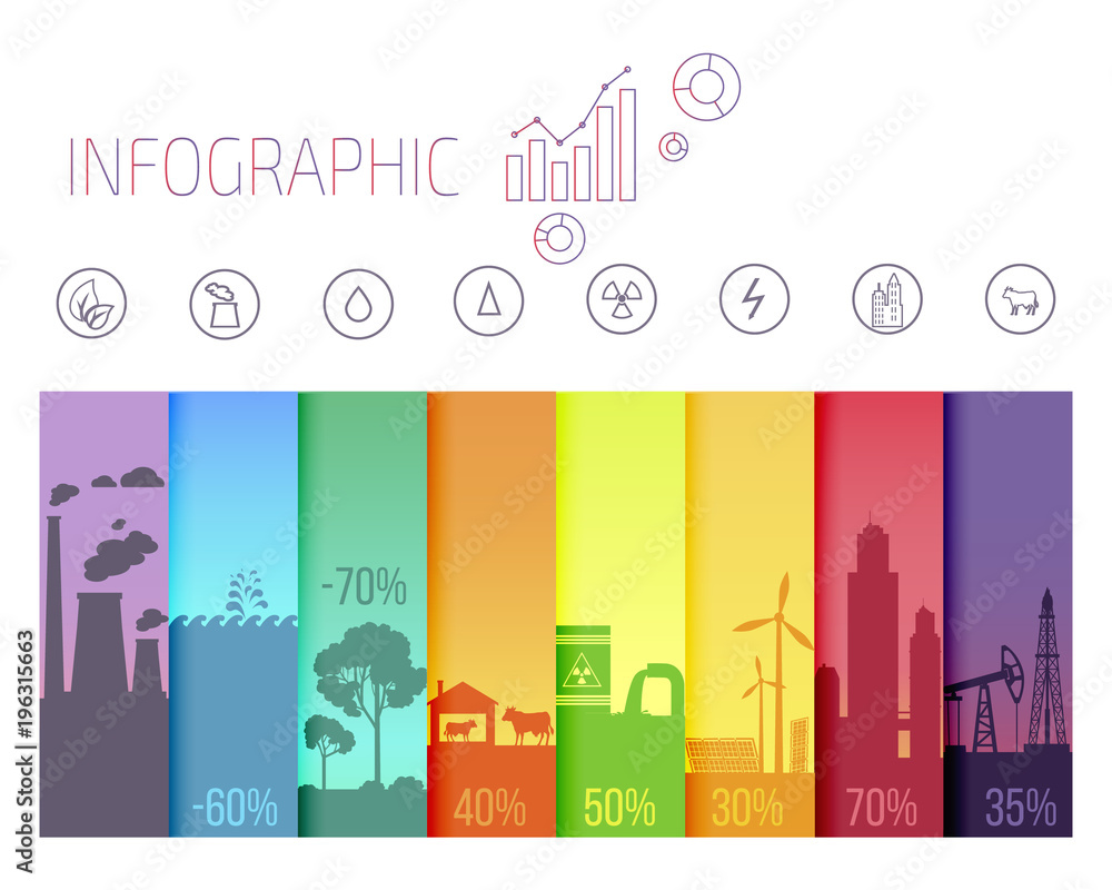 Infographic Poster with Ecological Problems Stock Vector | Adobe Stock