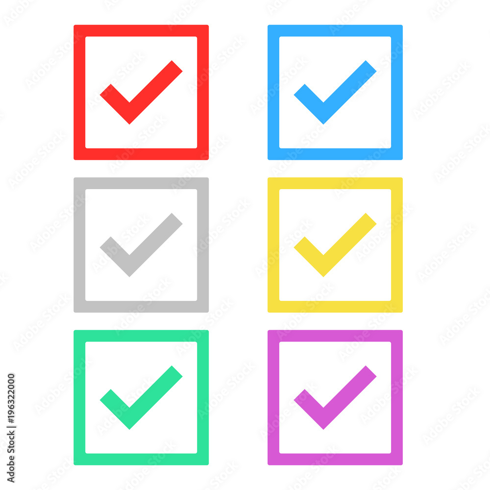 colorful checkmark,checklist, isolated vector,outline vector Stock ...