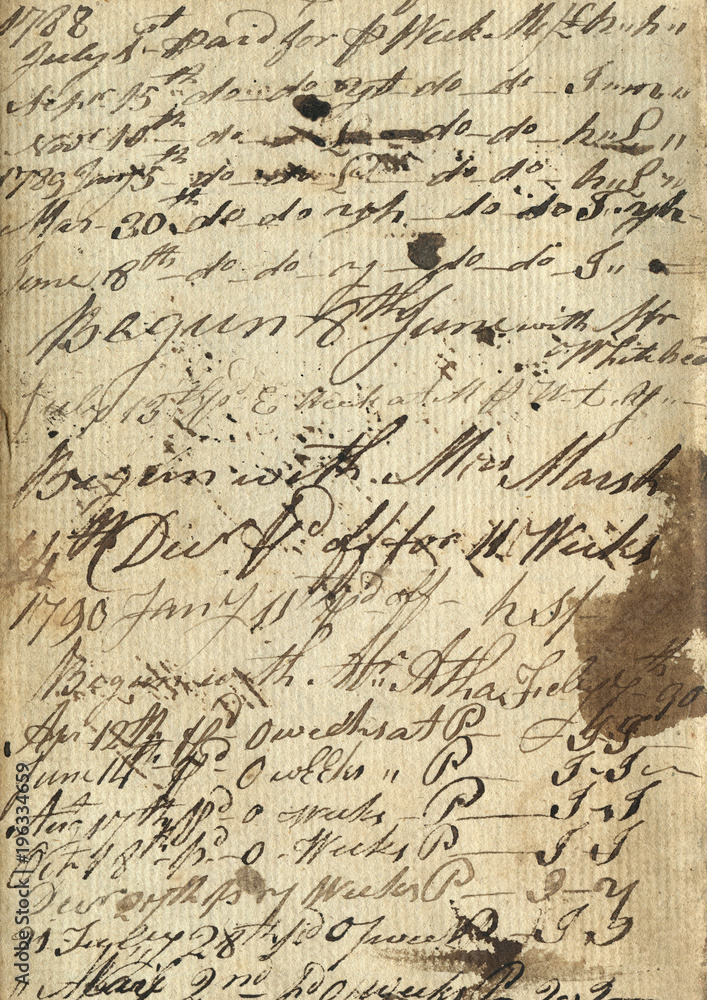 Old Vintage Handwritten Paper Texture Background Stock Photo | Adobe Stock