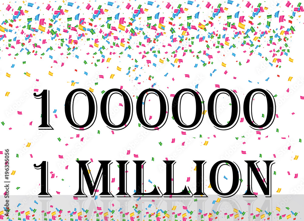 Congratulations 1 million followers thanks banner background on white ...