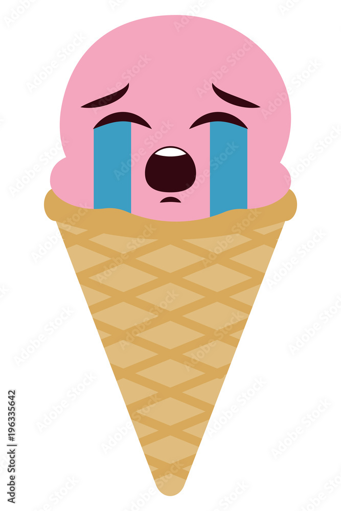 Eiscreme Emoji heulend Stock Vector | Adobe Stock