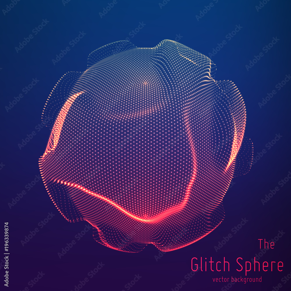 Vector abstract sphere of particles, points array. Futuristic vector ...