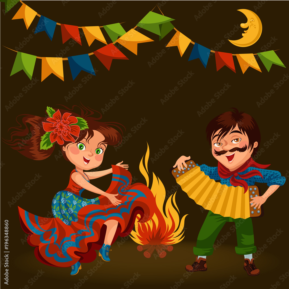 Young woman dancing salsa on festivals celebrated in Brazil Festa ...