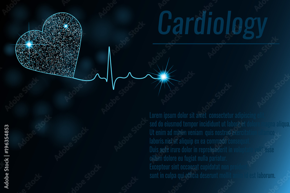 Medical Background with heart cardiogram illustration. Cardiology ...