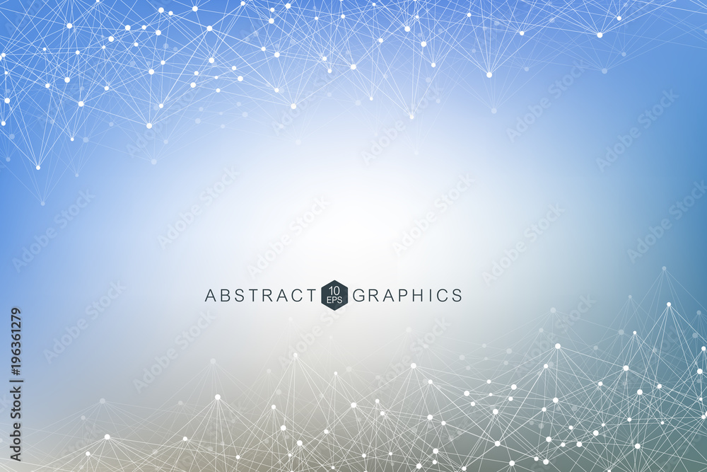 Geometric abstract background with connected line and dots. Big Data ... Geometric abstract background with connected line and dots. Big Data ...