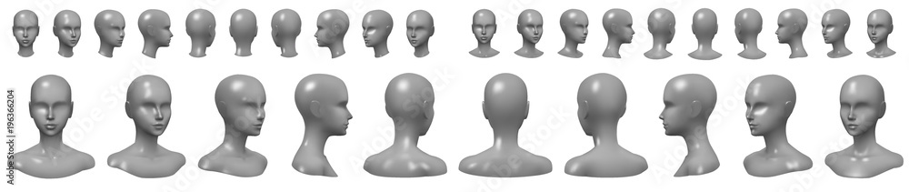 Isolated vector set of faceless mannequin busts and heads. Stock Vector ...