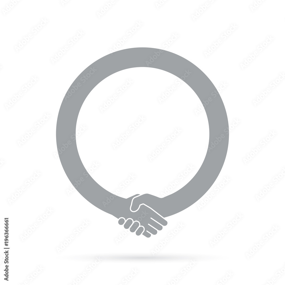 Handshake circle vector icon Stock Vector | Adobe Stock