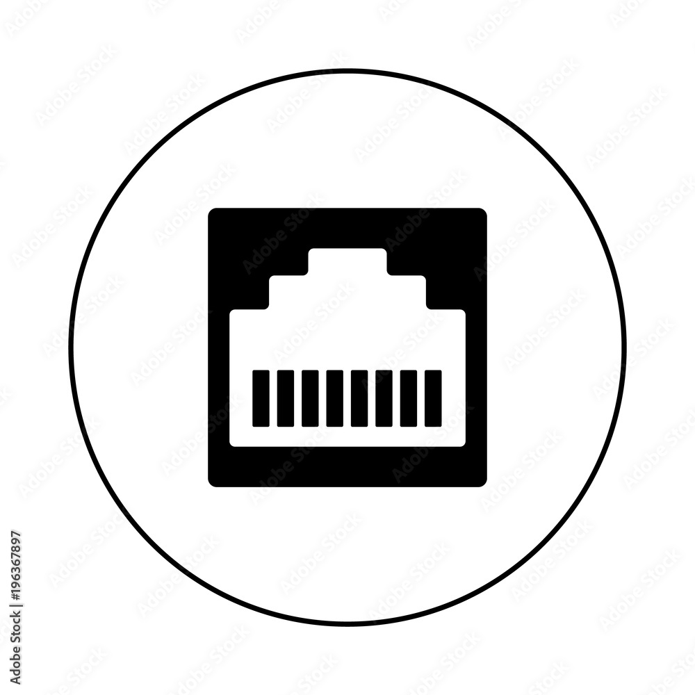 LAN connector icon, logo foto de Stock | Adobe Stock