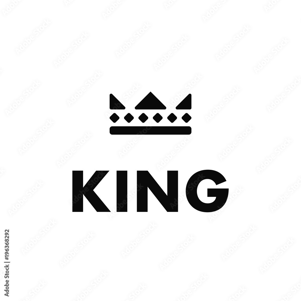 King logo template. Vintage crown symbol. Royal logotype icon ...