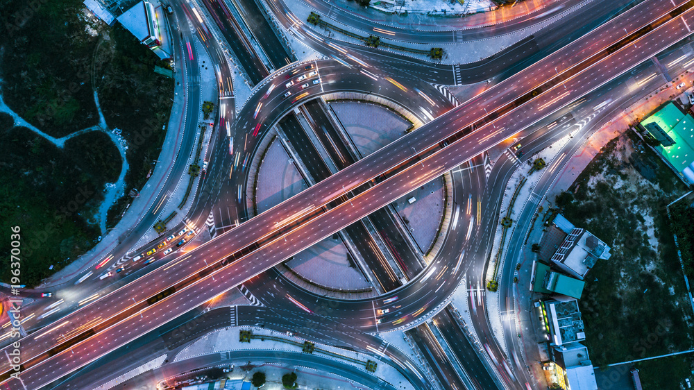 Foto de Expressway top view, Top view over the highway, expressway and ...