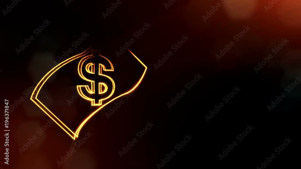 Video Stock dollar sign in emblem of banknote. Finance background of ...