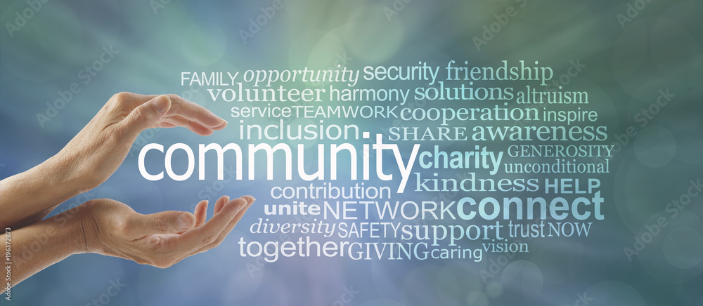 Make a Difference in Your Community Word Cloud - Female cupped hands ...