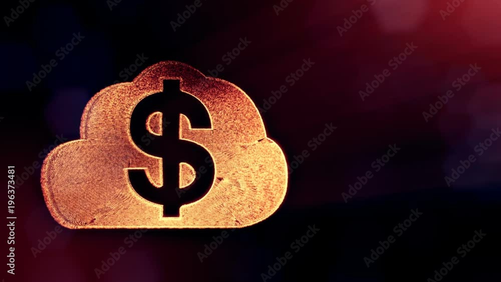 Vidéo Stock dollar sign in emblem of cloud. Finance background of ...