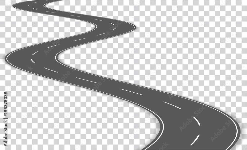 Vector winding road isolated on transparent background. Vector EPS 10 ...