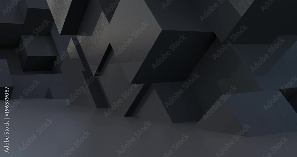 Animated 3d Black Cubes Boxes Looped Background abstract 4k video. Back ...