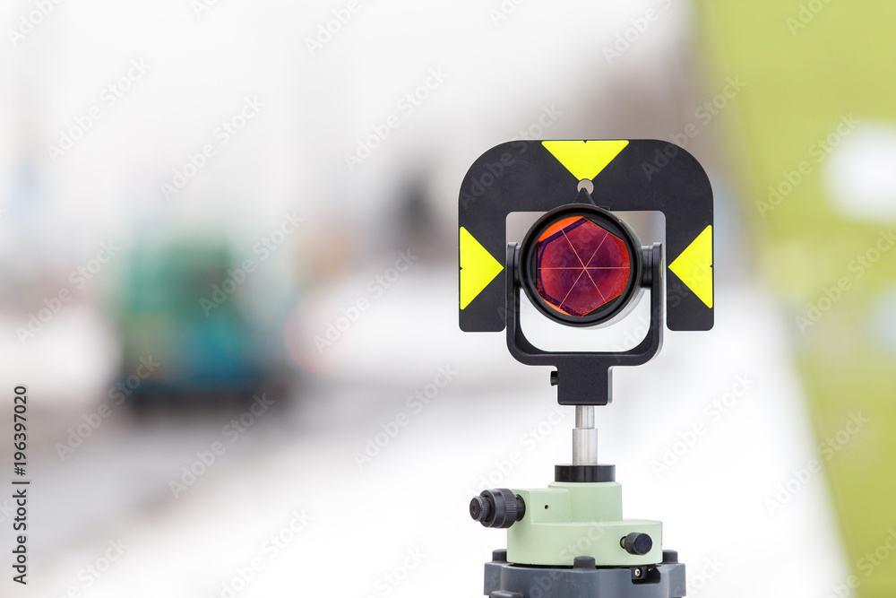 Geodetic instrument on a tripod reflector for total station in ...