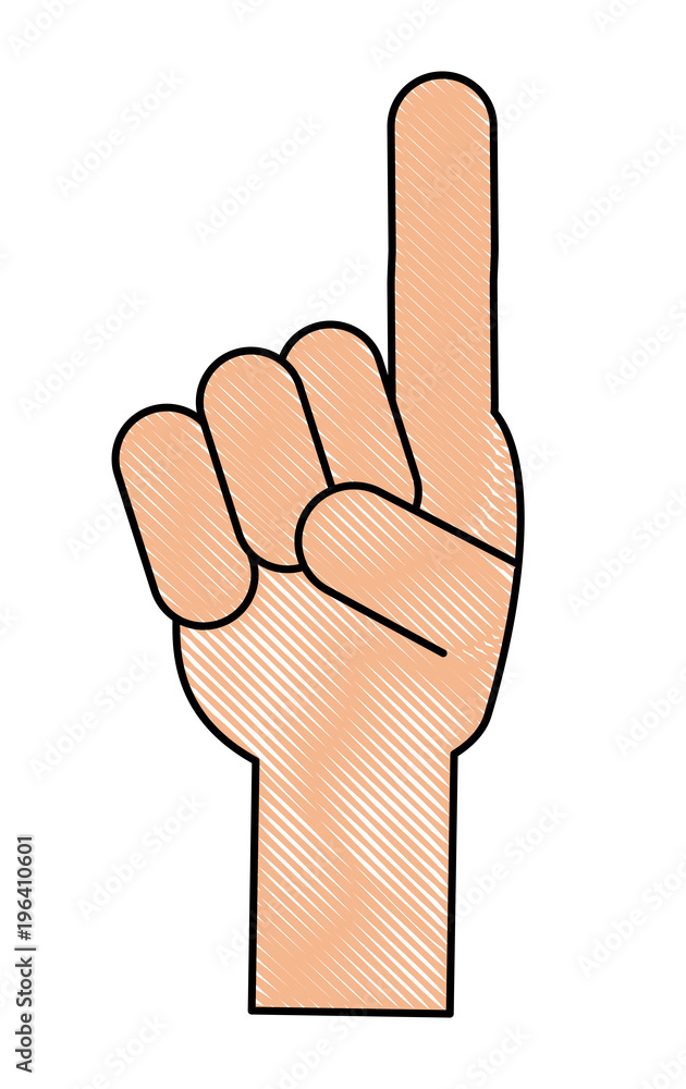 hand pointing up icon over white background, colorful design. vector ...