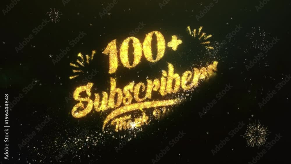 100+ Subscribers Text Greeting and Wishes card Made from Glitter ...