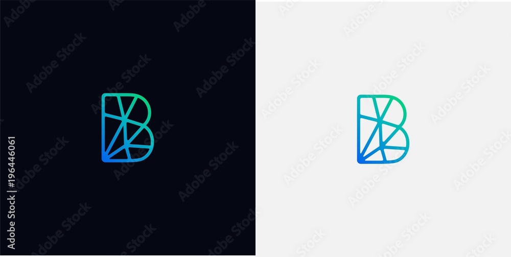 Abstract line art logo. letter B logo template Stock Vector | Adobe Stock