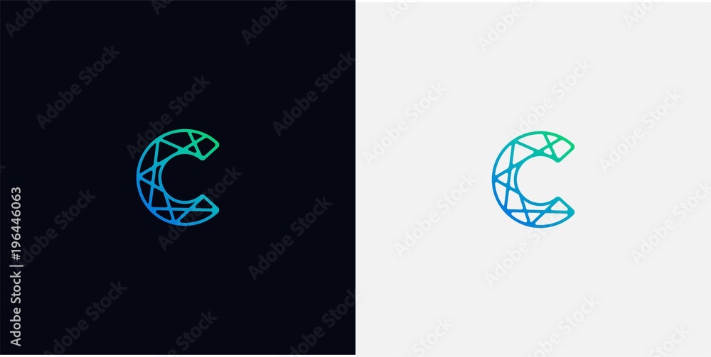 Abstract line art logo. letter C logo template Stock Vector | Adobe Stock