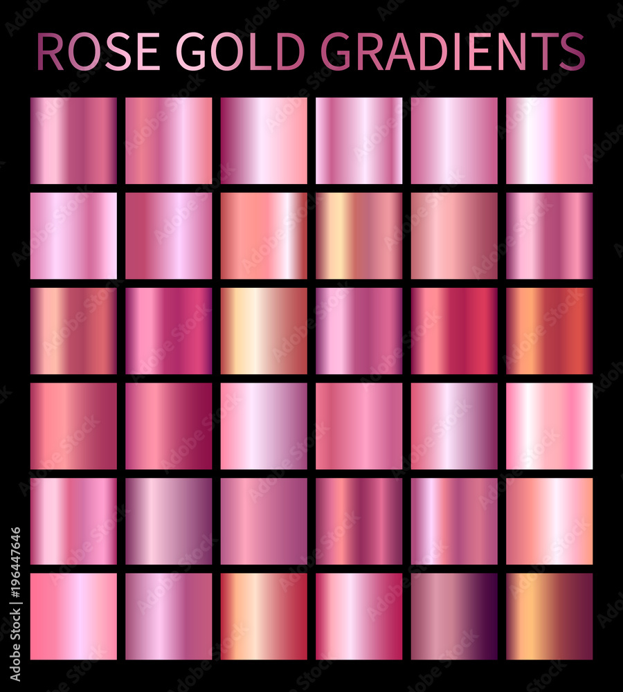 Rose Gold gradients collection for design Stock Vector | Adobe Stock