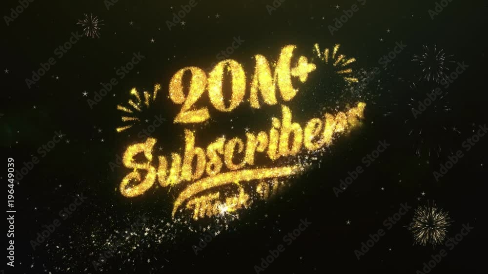 20M+ Subscribers Text Greeting and Wishes card Made from Glitter ...