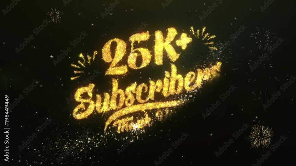 25K+ Subscribers Text Greeting and Wishes card Made from Glitter ...
