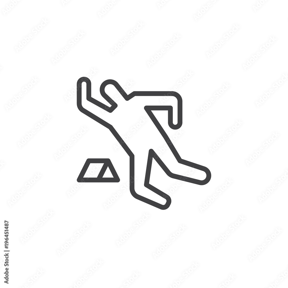 Dead person chalk outline icon. linear style sign for mobile concept ...