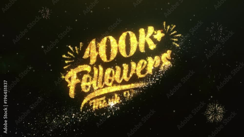 400K+ Followers Text Greeting and Wishes card Made from Glitter ...