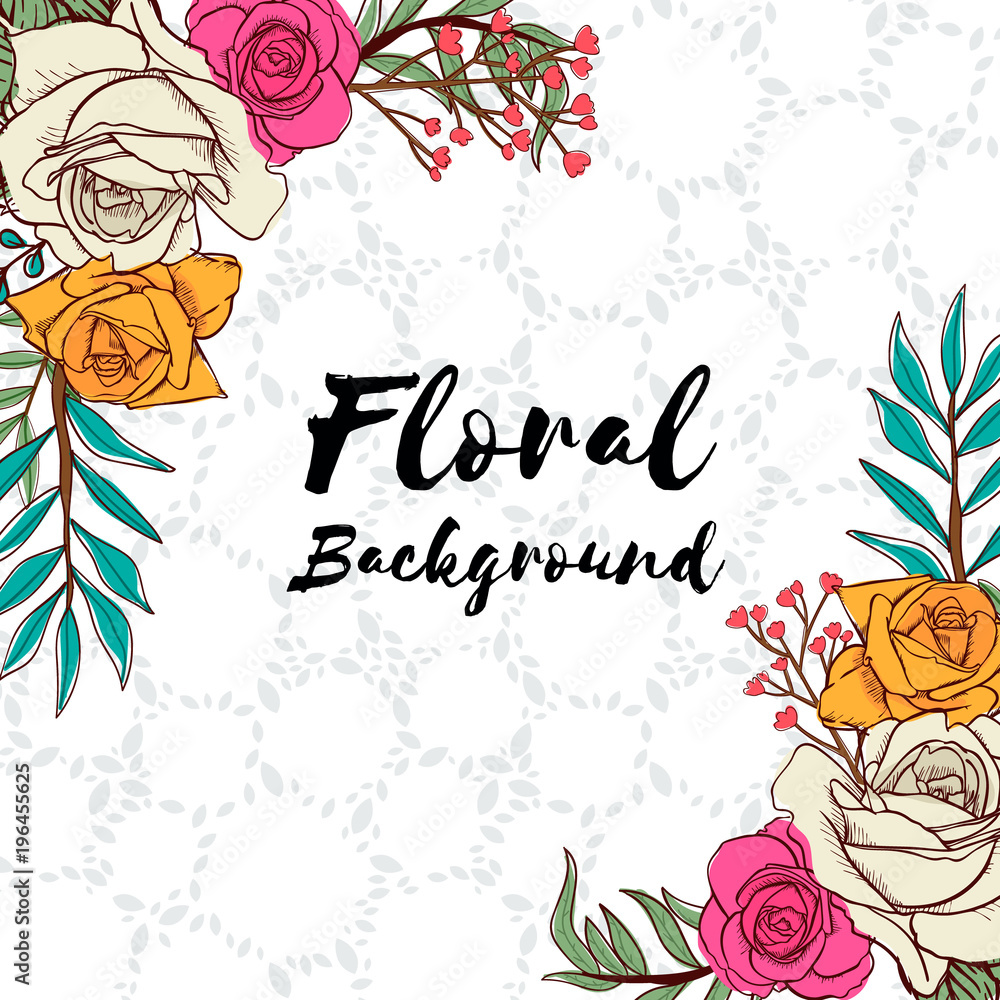 wedding invitation card flower background Stock Vector | Adobe Stock